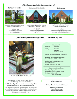 Fillable Online Our Lady of Grace ChurchA Parish Community of the Roman ...