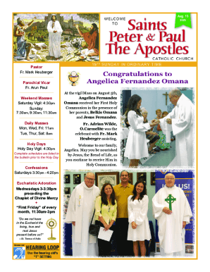 Fillable Online Ss. Peter and Paul the Apostles Parish Fax Email Print ...
