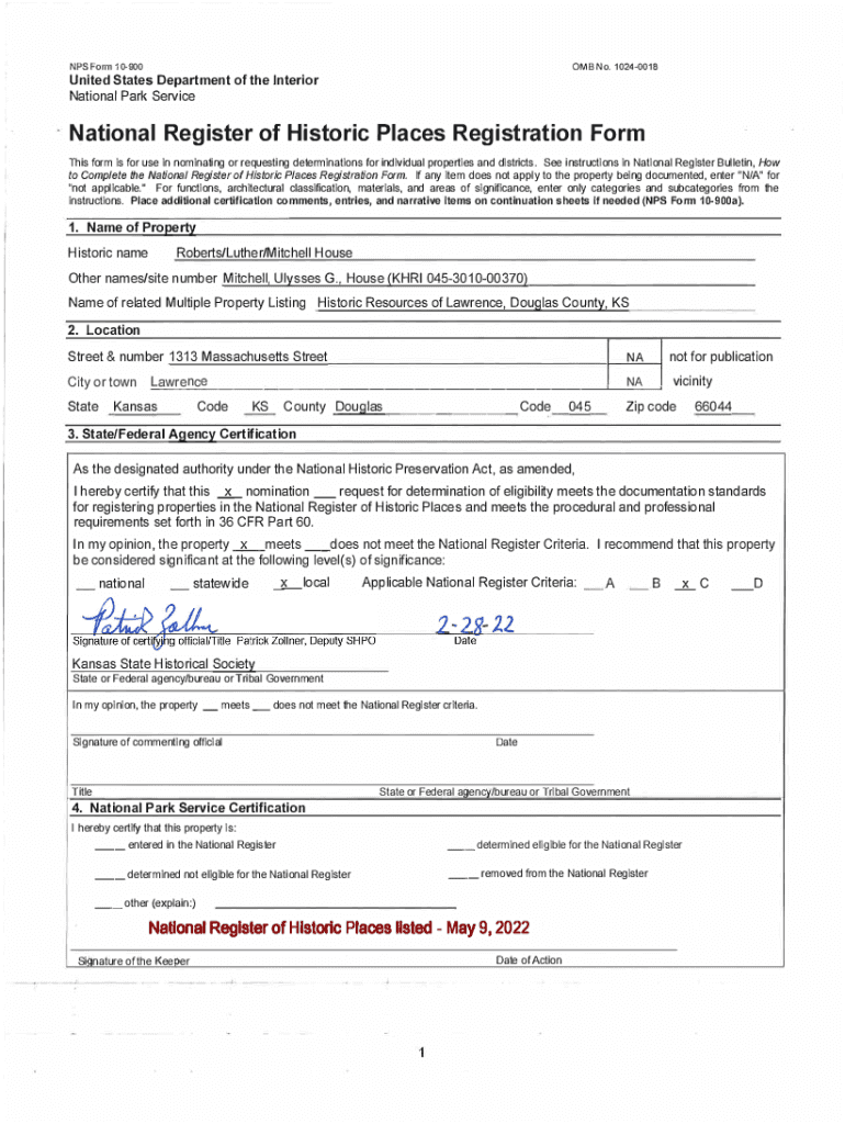 Fillable Online (PDF)NPS Form 10-900-a OMB Approval No. 1024-0018 (8 ...