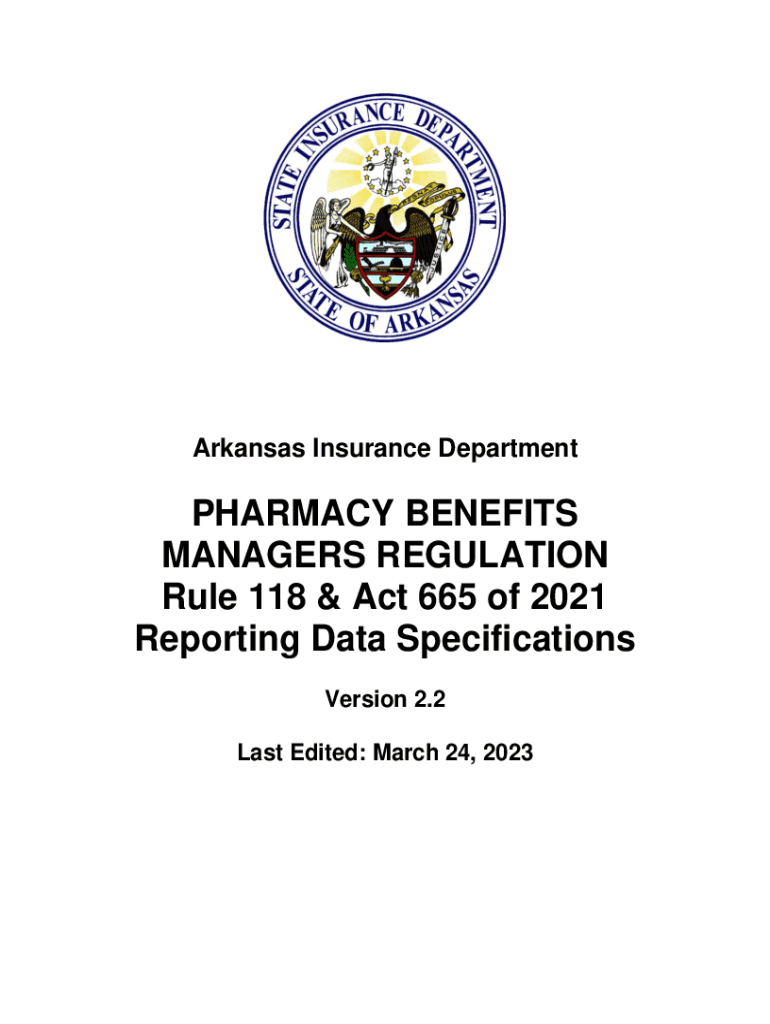 Fillable Online rhld insurance arkansas limited scope examination of pharmacy benefit managers ...