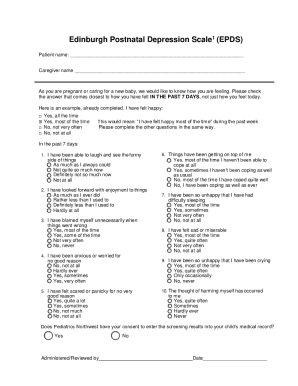 Fillable Online Accuracy of the Edinburgh Postnatal Depression Scale ...