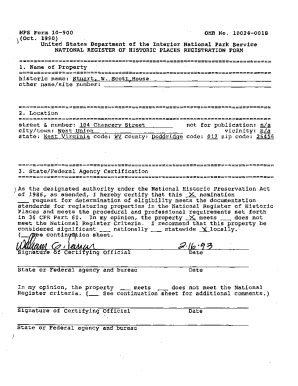 Fillable Online NPS Form 10-900 (Oct. 1990) Fax Email Print - pdfFiller