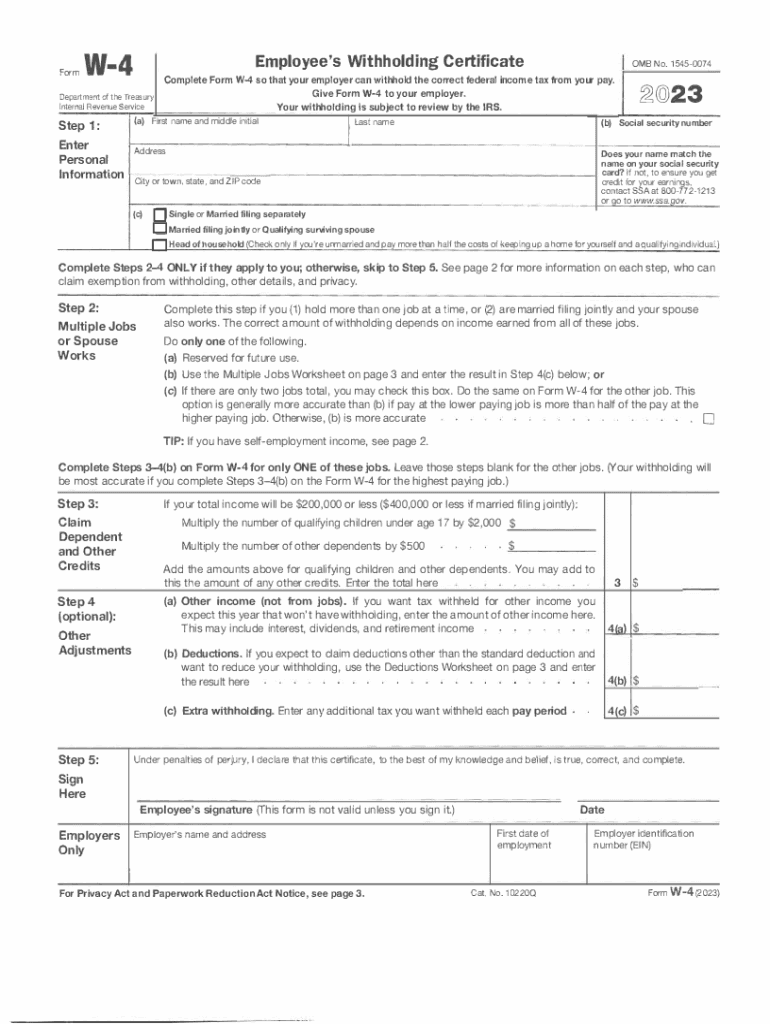 Fillable Online W-4 Form: What It Is & How to Fill It Out in 2023 Fax ...