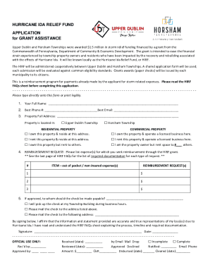 Fillable Online HURRICANE IDA RELIEF FUND GRANT APPLICATION - FAQs (01 ...