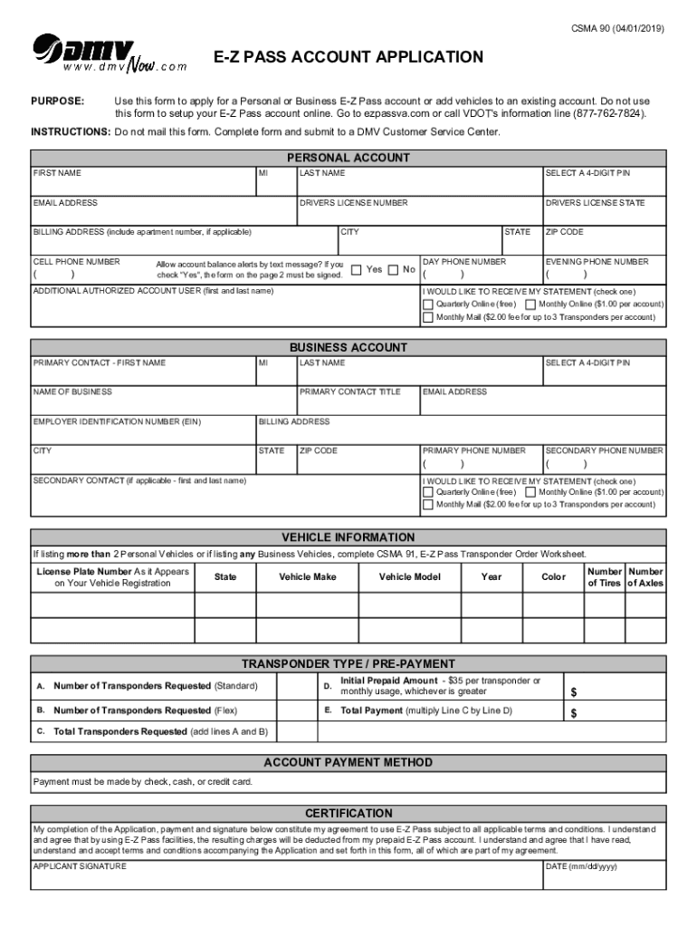 Fillable Online About E-ZPass - Indiana Toll Road Fax Email Print ...
