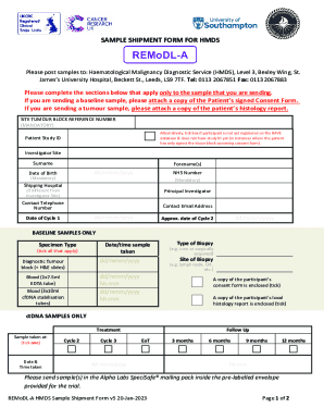 Fillable Online REMoDL-A HMDS Sample Shipment Form v5 20-Jan- ... Fax ...