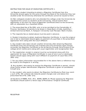 Migration Certificate at Pdf - Fill Online, Printable ... Doc Template | pdfFiller