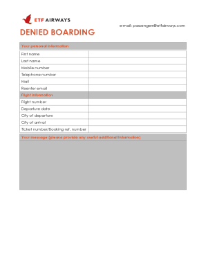 Fillable Online Denied boarding form Fax Email Print - pdfFiller