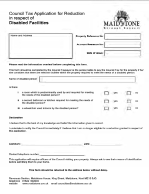 Fillable Online maidstone gov Council Tax Reduction for Disability ...