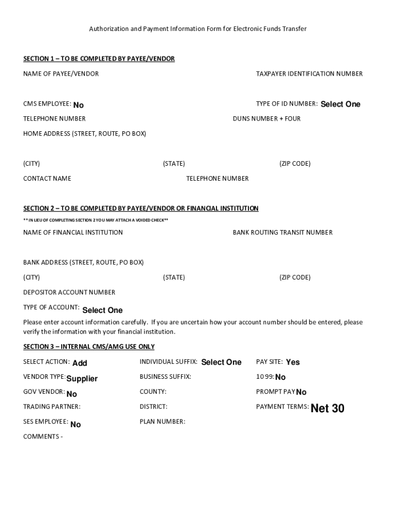 Fillable Online Authorization and Payment Information Form for ...