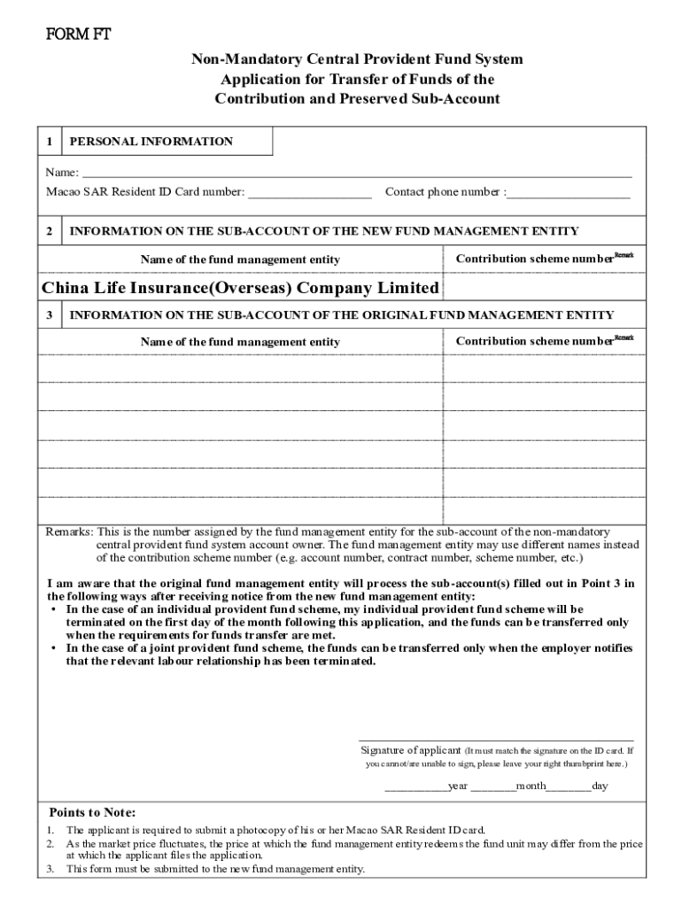 Fillable Online Non-Mandatory Central Provident Fund System Application ... Fax Email Print ...