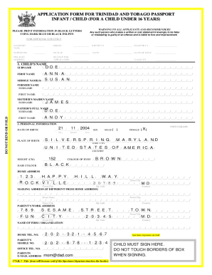 Fillable Online Trinidad Passport Renewal Form Under 16 - Fill Online ...