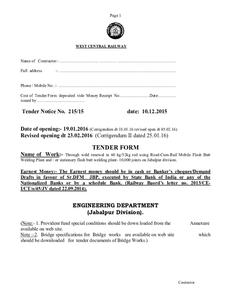 Fillable Online REQUEST FOR PROPOSAL (Re-Tender-1st Call) Fax Email ...