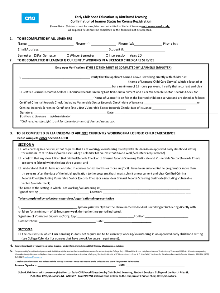 Fillable Online Current Student Forms - CNA Online Learning Fax Email ...