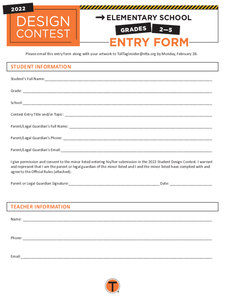 Fillable Online NTTA Student Design and Video Contest Now Open Fax ...