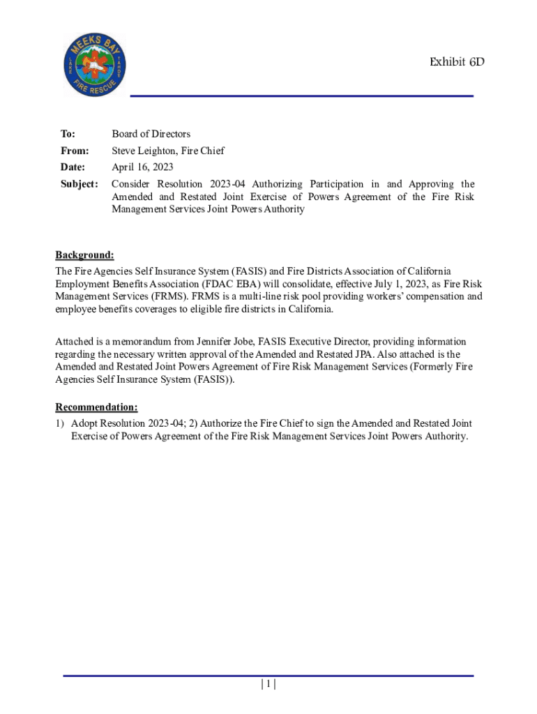 Fillable Online Amended and Restated Joint Powers Agreement ... Fax Email Print - pdfFiller