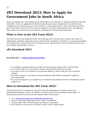 Fillable Online Z83 Form Government - Fill Out and Sign Printable PDF ...