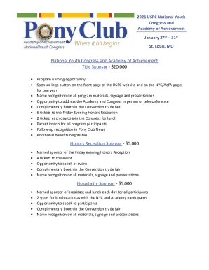 Fillable Online United States Pony Clubs National Youth Congress Fax ...