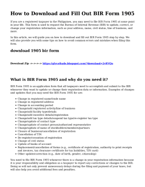 Fillable Online BIR Form 1905: how to fill up in 2023? Sample, latest ...