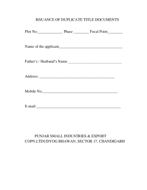Fillable Online ISSUANCE OF DUPLICATE TITLE DOCUMENTS Fax Email Print ...
