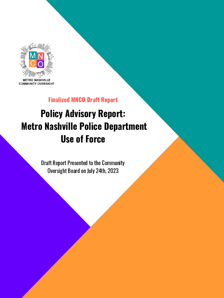 Fillable Online Policy Advisory Report: Metro Nashville Police ...