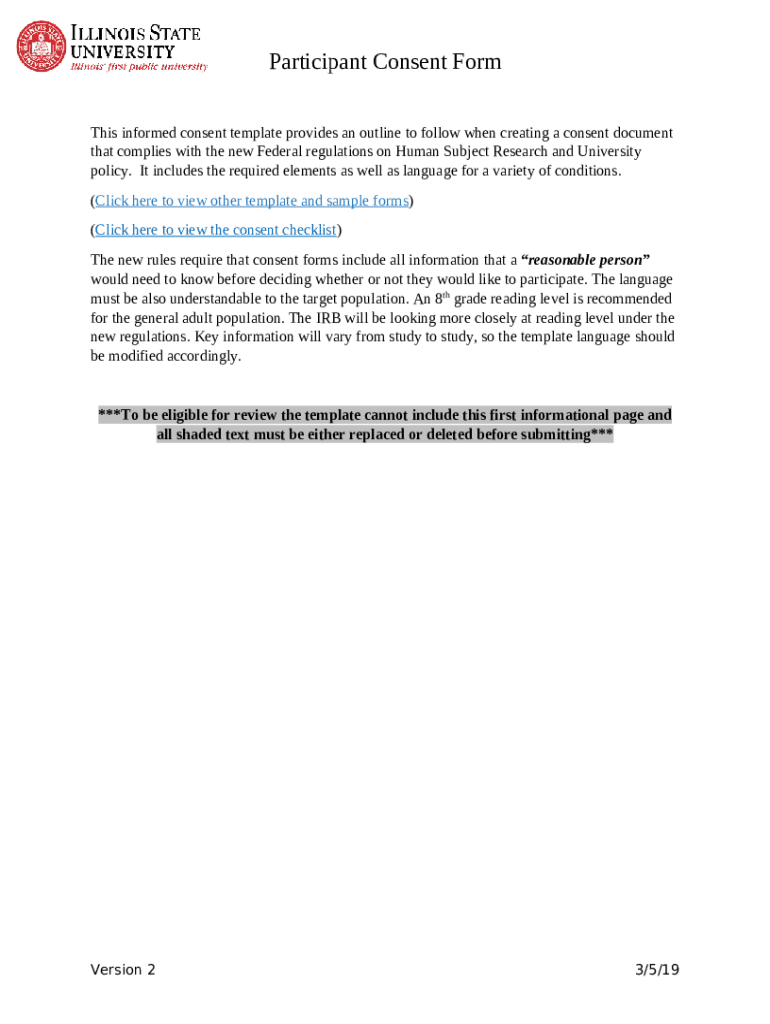 Sample Ined Consent - Research - research illinoisstate Doc Template | pdfFiller
