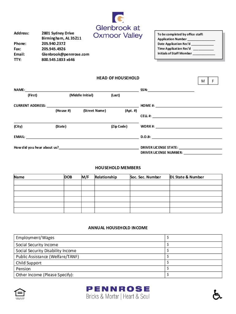 Fillable Online HEAD OF HOUSEHOLD HOUSEHOLD MEMBERS ANNUAL ... Fax ...