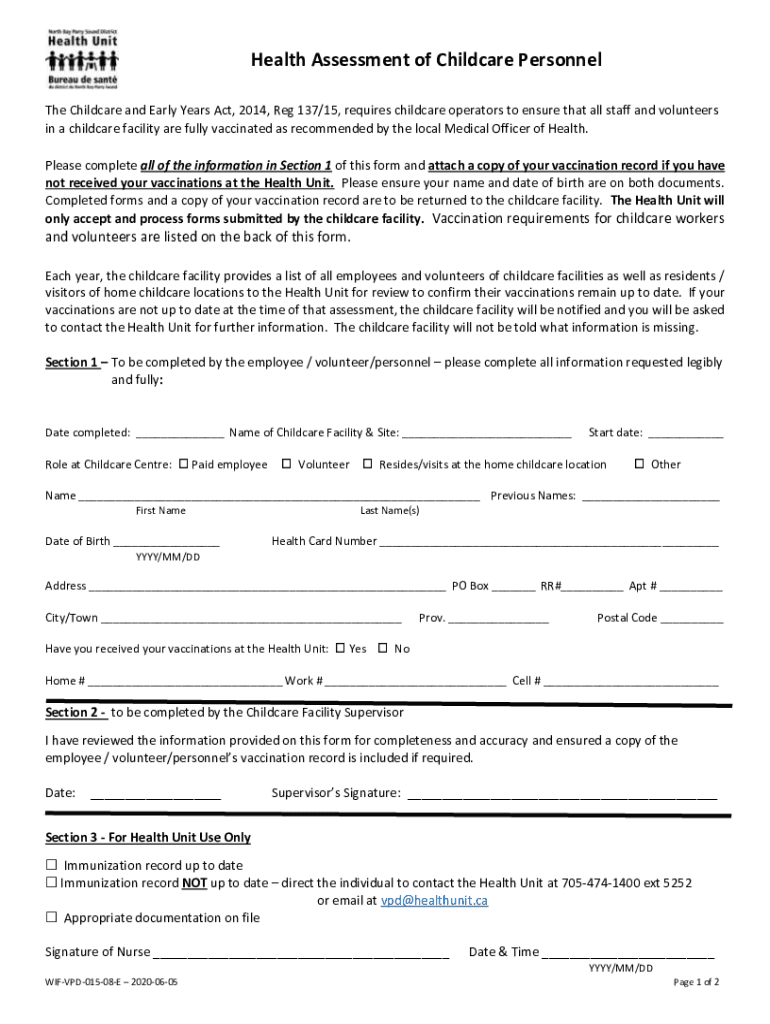 Fillable Online Tip Sheet Ontario Regulation 137/15 Child Care and ...