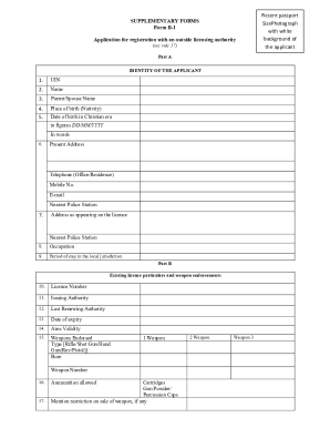 Fillable Online form a form of application for an arms licence Fax ...