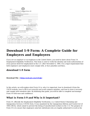 Fillable Online What You Need to Know About the 1-9 Form and How to ...
