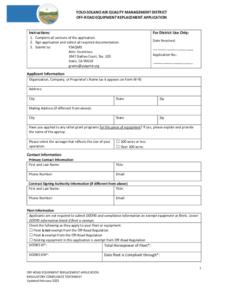 Fillable Online Yolo-Solano Air Quality Management District (AQMD) ... Fax Email Print - pdfFiller