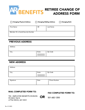 Fillable Online RETIREE CHANGE OF ADDRESS FORM OR Fax Email Print ...