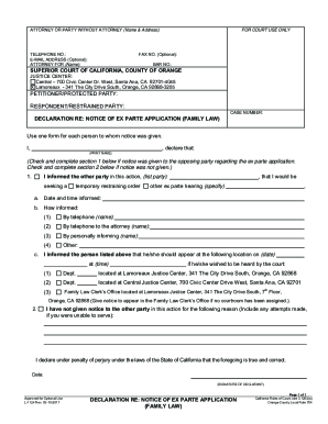 Fillable Online California Ex Parte Forms - Fill Out and Sign Printable ...