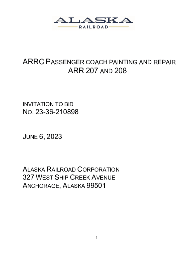 Fillable Online ARRC Passenger Coach Painting and Repair ARR 207 ...