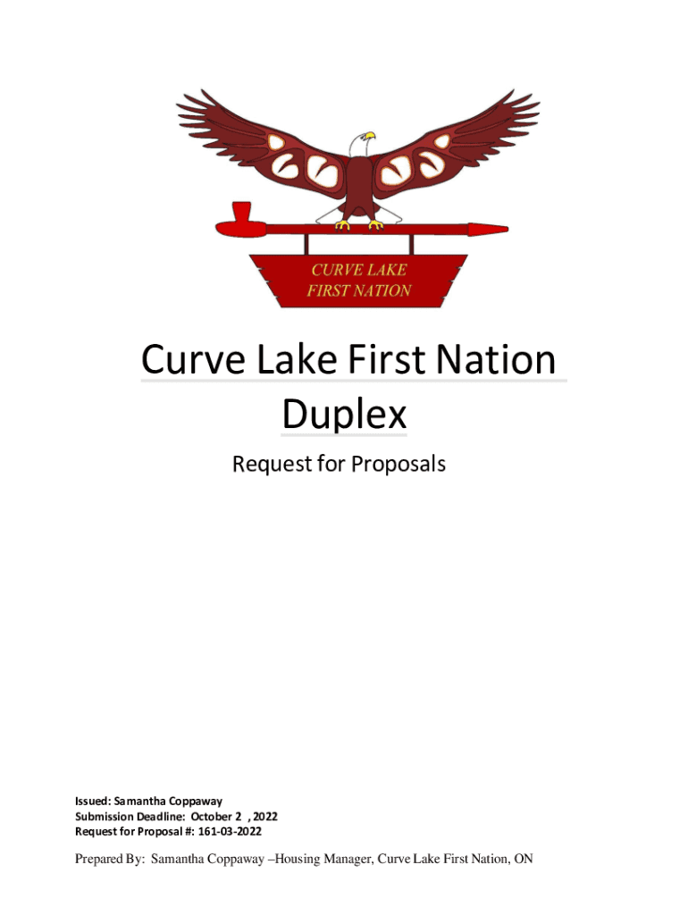 Fillable Online Curve Lake First Nation DuplexRequest for Proposals Fax ...