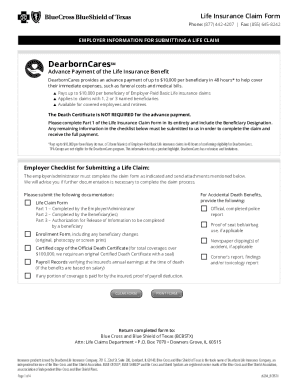 Fillable Online Life Insurance Claim Packet - Oklahoma.gov Fax Email ...