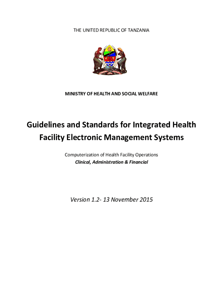 Fillable Online Guidelines and Standards for Integrated Health Facility ...