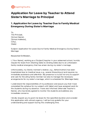 Fillable Online Leave Application for Marriage, Format, Sample and ...