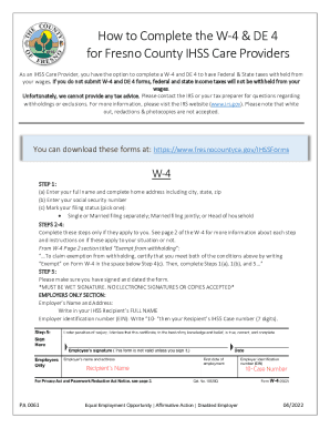 Fillable Online How to Complete the W-4 & DE 4 Fax Email Print - pdfFiller