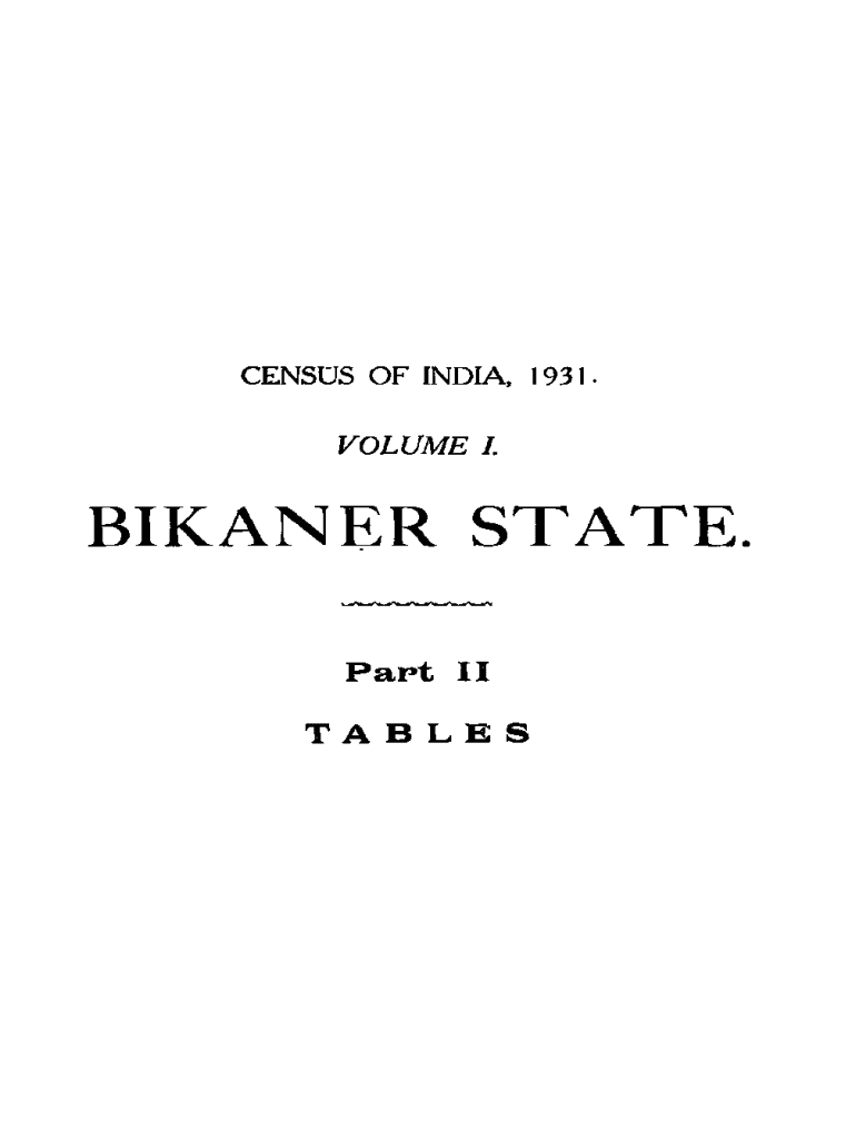 Fillable Online Bikaner State, Part II, Vol-I, Rajasthan. Tables Fax Email Print - pdfFiller