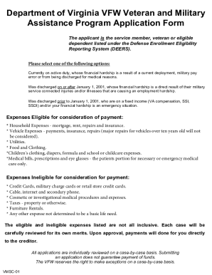 Fillable Online Forms - VFW Department of Virginia Fax Email Print ...