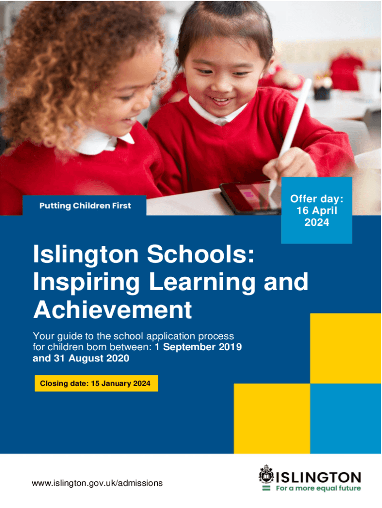 Fillable Online Islington Primary school admission brochure. Primary ...