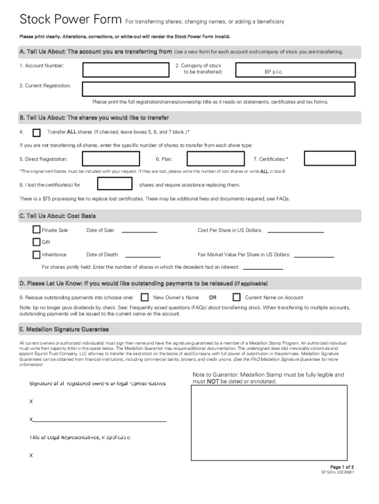 Fillable Online Stock Power: What it is, How it Works, Requirements Fax ...