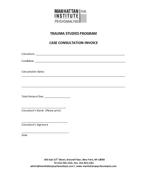 Fillable Online CPTS Case consultation invoiceR.doc Fax Email Print - pdfFiller