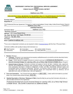 Fillable Online Independent Contractor Agreements (ICA) Fax Email Print ...