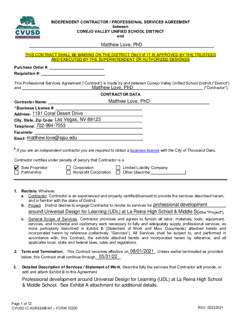 Fillable Online Independent Contractor Agreements (ICA) Fax Email Print ...