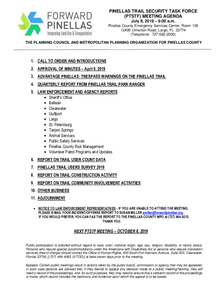 Fillable Online Pinellas TrailVisit St Petersburg Clearwater Florida Fax Email Print - pdfFiller