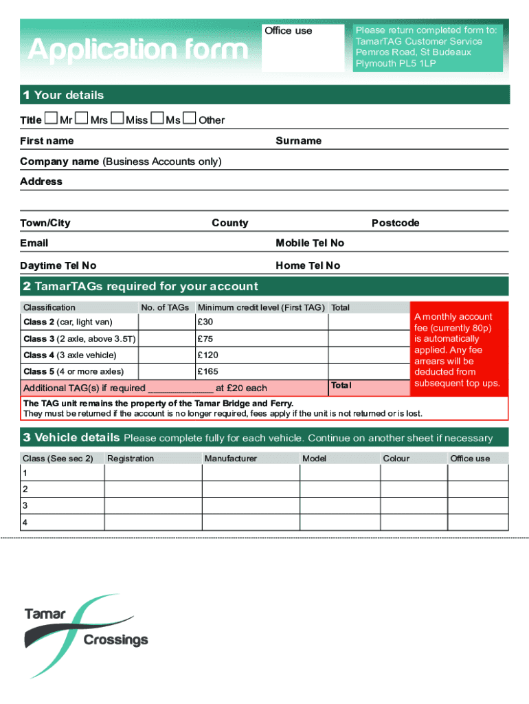 Fillable Online Application formTamar Crossings Fax Email Print - pdfFiller