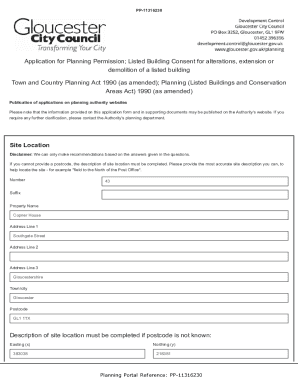 Fillable Online Application for Planning Permission; Listed Building ...