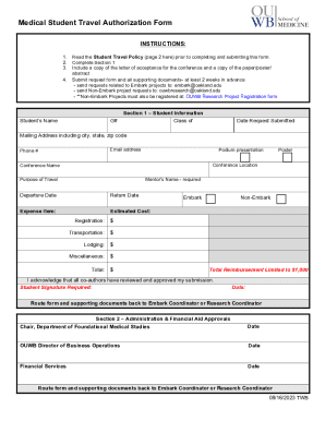 Fillable Online Medical Student Travel Authorization Form Fax Email ...